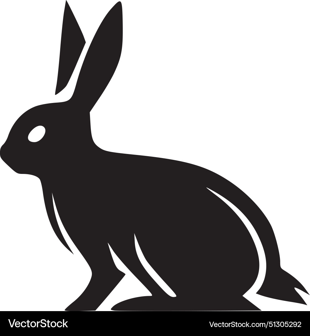 Rabbit - minimalist and flat logo Royalty Free Vector Image