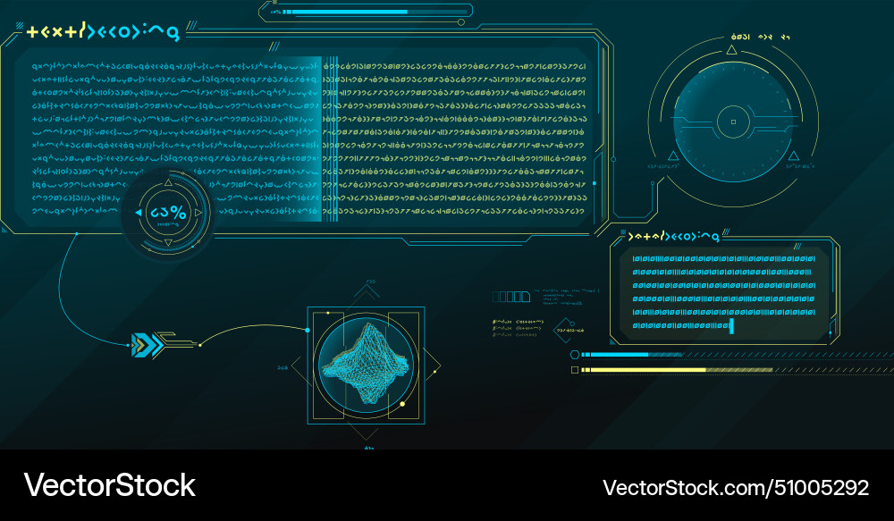 Sci-fi hud interface for data research Royalty Free Vector