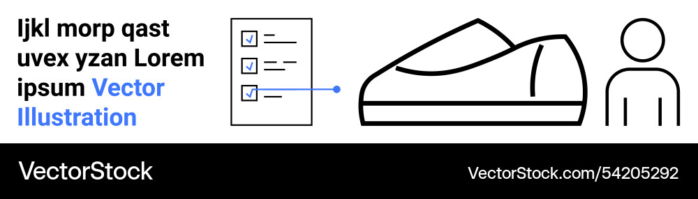 Simplified checklist shoe and human figure Vector Image