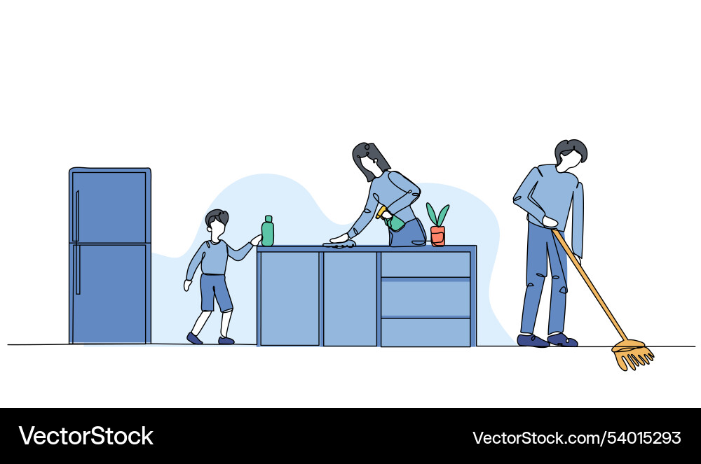Cleaning the kitchen Royalty Free Vector Image