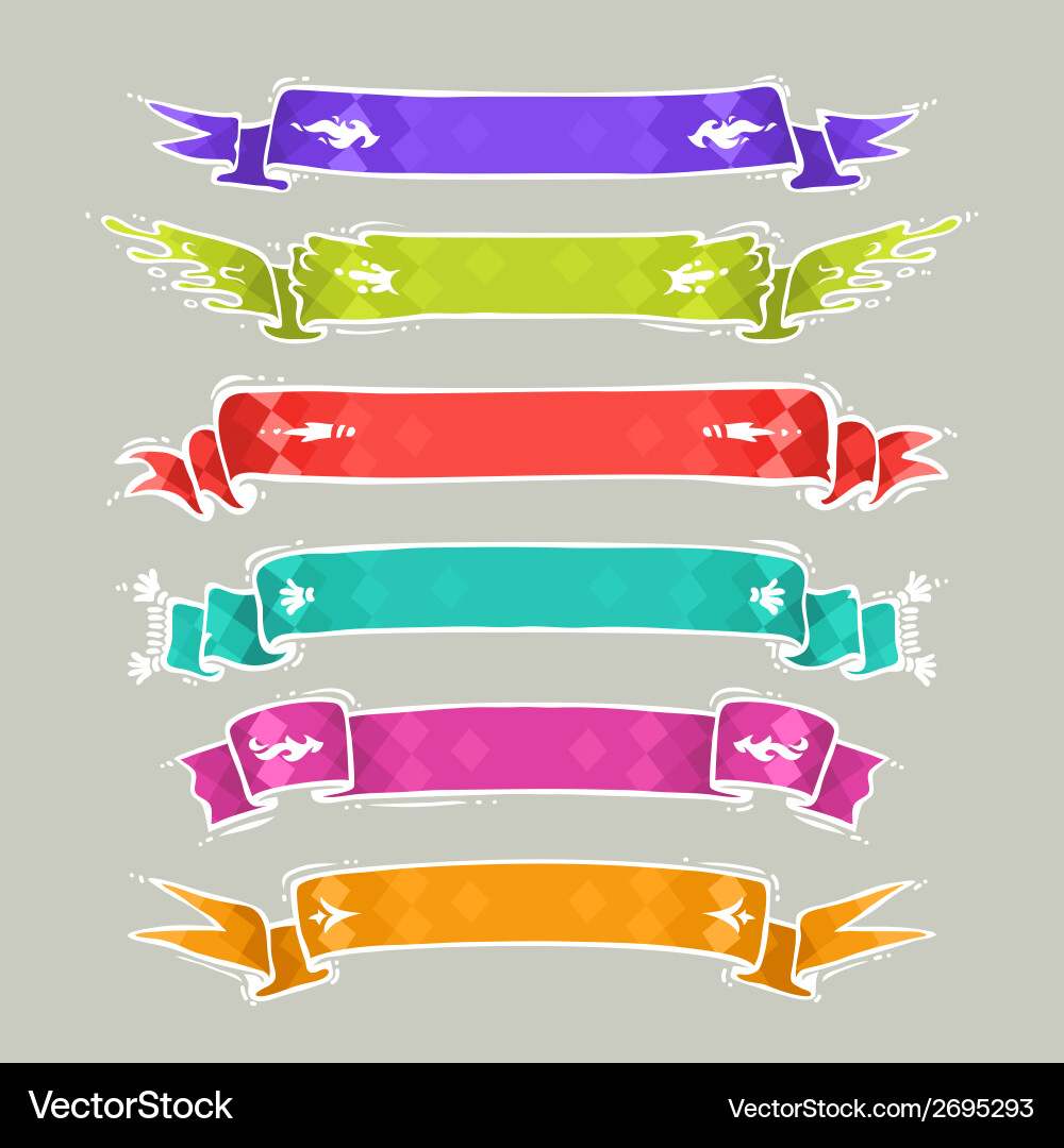 Colorful Ribbon Set Royalty Free Vector Image - VectorStock