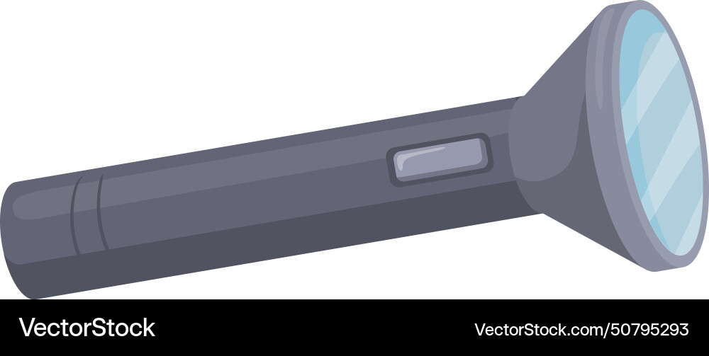 Electric torch lamp pocket flashlight cartoon Vector Image