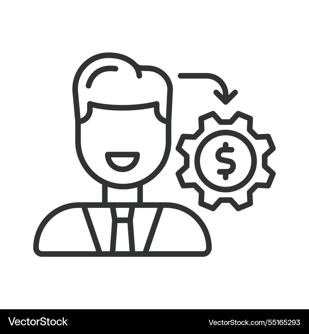 Financial advisor icon in line design Royalty Free Vector