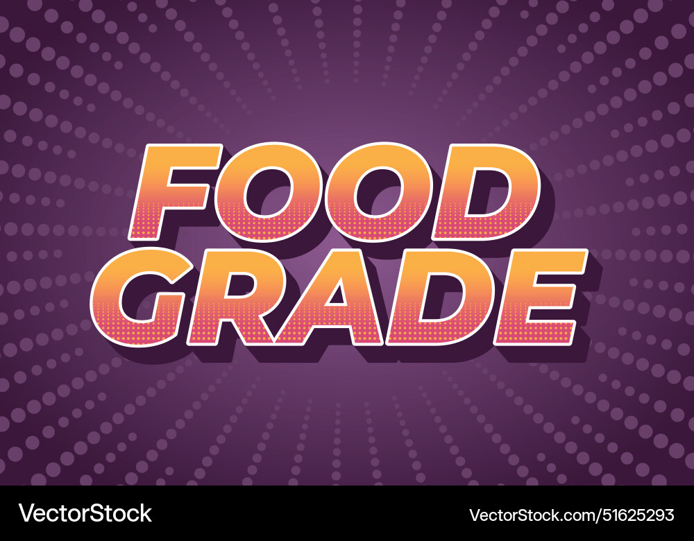 Food grade text effect in 3d style with good Vector Image