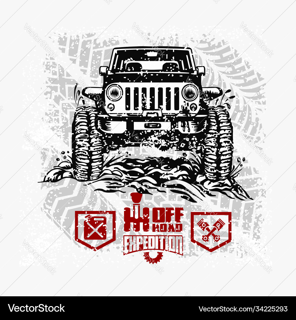 Jeep wrangler - suv car on white elements Vector Image