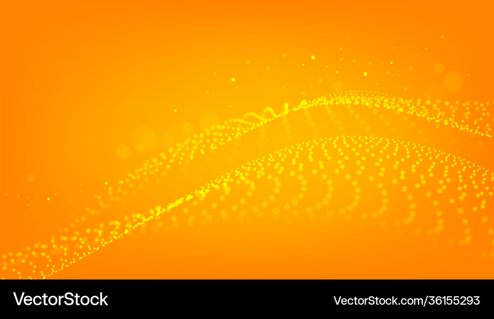 Orange technology background with particle Vector Image