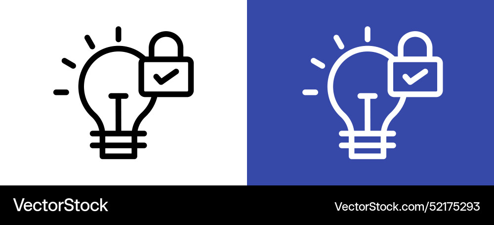 Patent idea logo sign set outline Royalty Free Vector Image