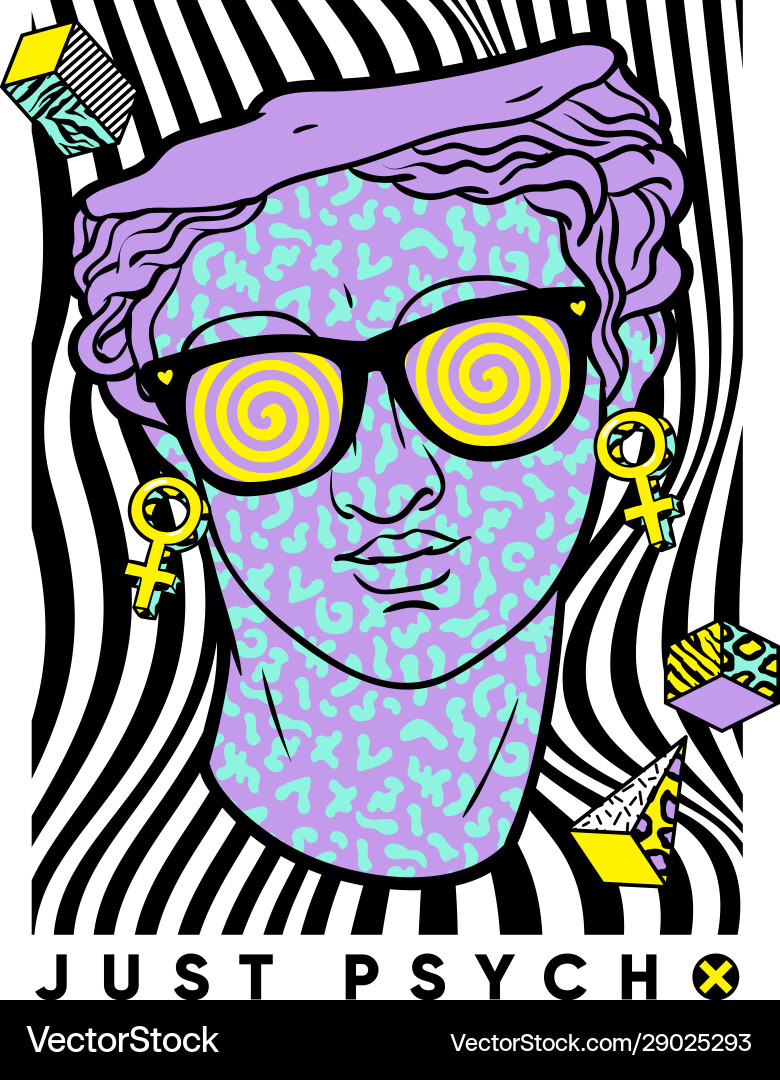 Psychedelic Ancient Sculpture Royalty Free Vector Image