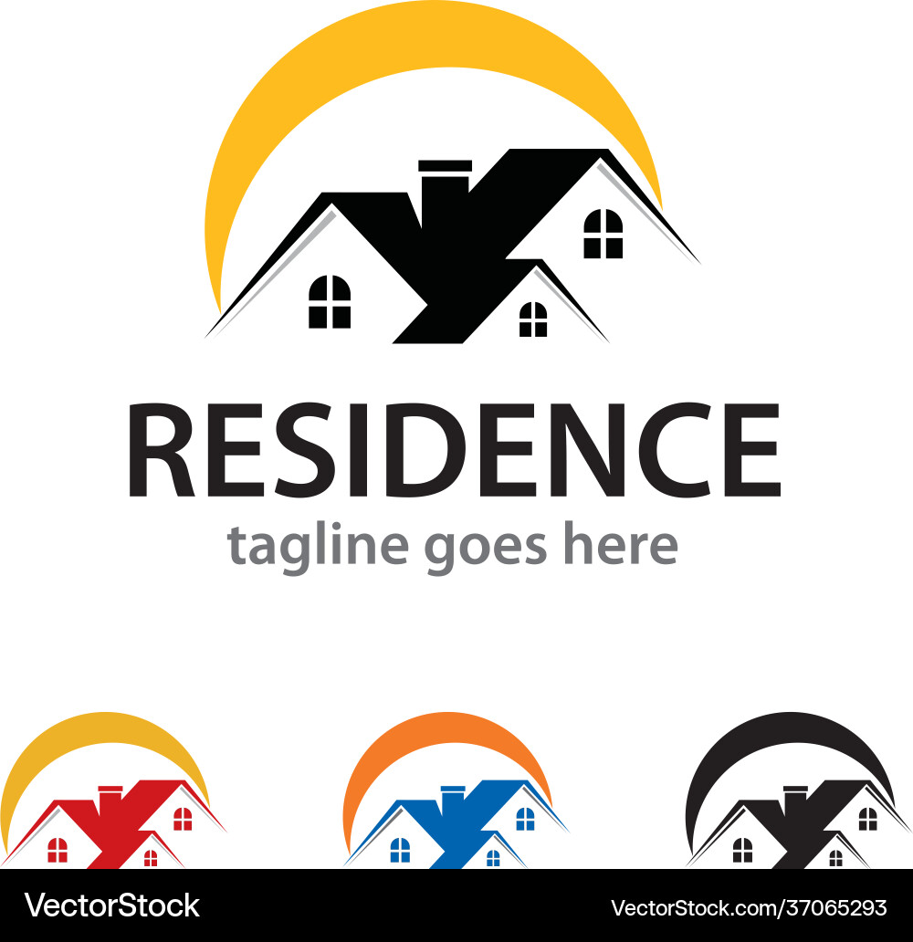 Residence logo template design Royalty Free Vector Image