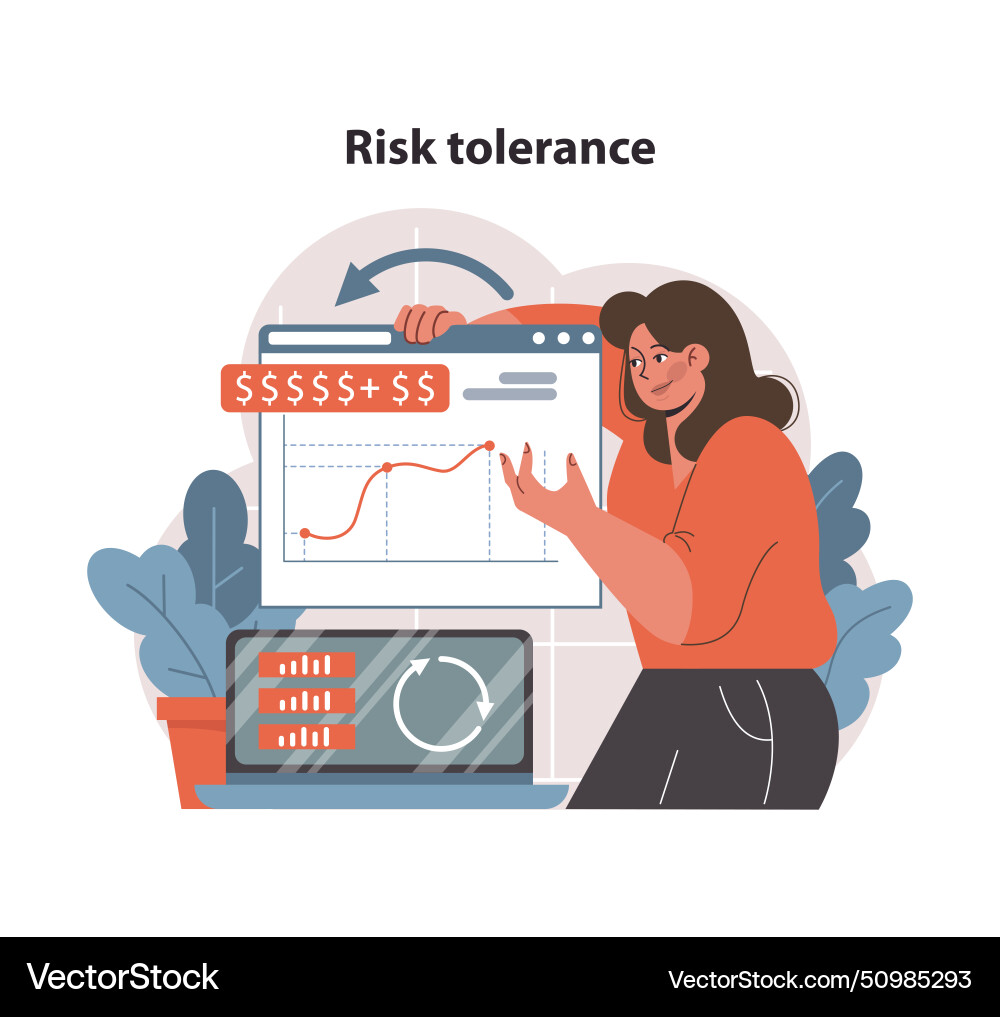 Risk tolerance concept flat Royalty Free Vector Image