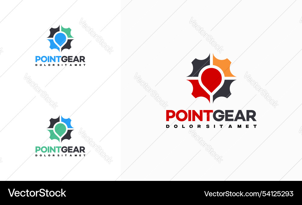 Service point logo designs concept gear Royalty Free Vector