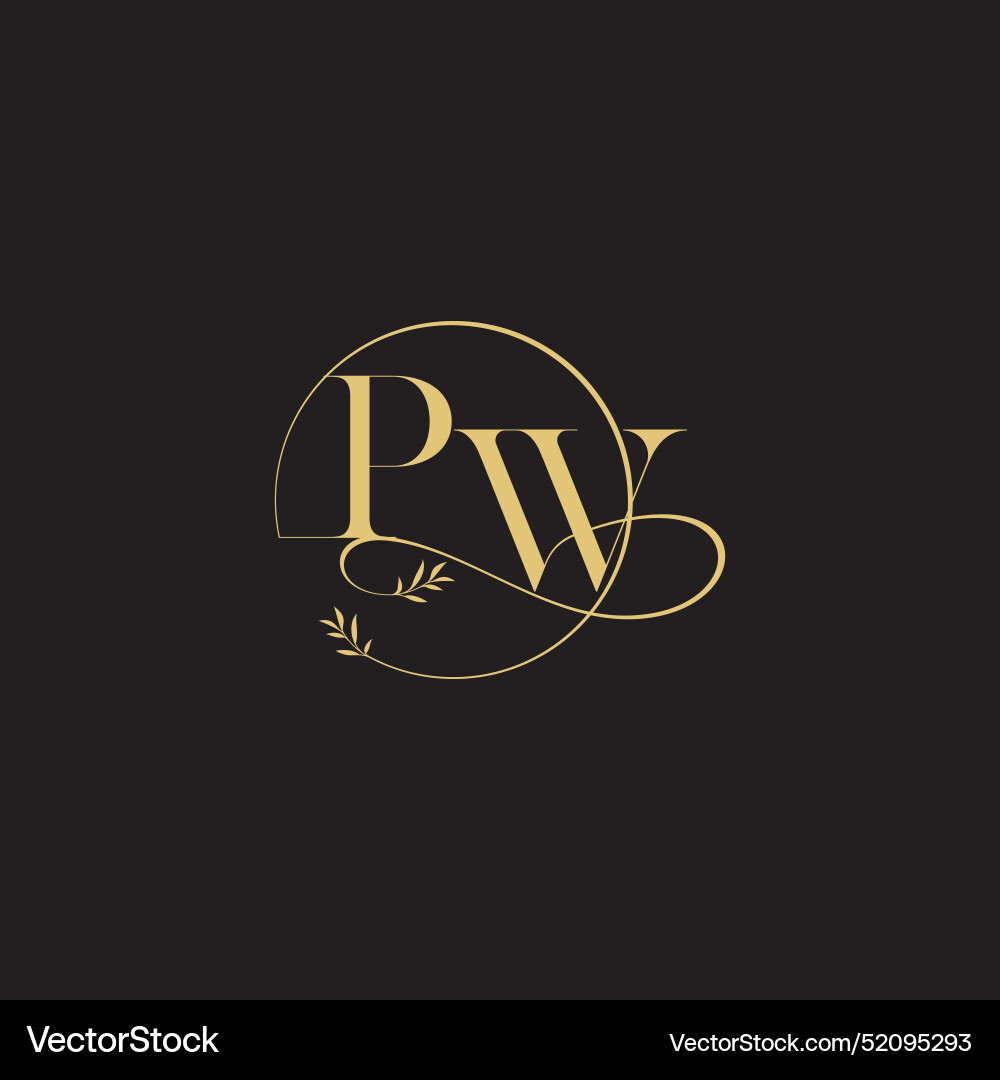 Wedding monogram design circle and organic style Vector Image