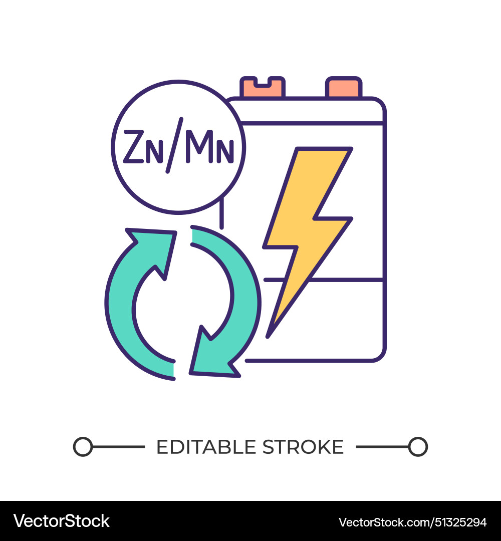 Battery reprocessing rgb color icon Royalty Free Vector