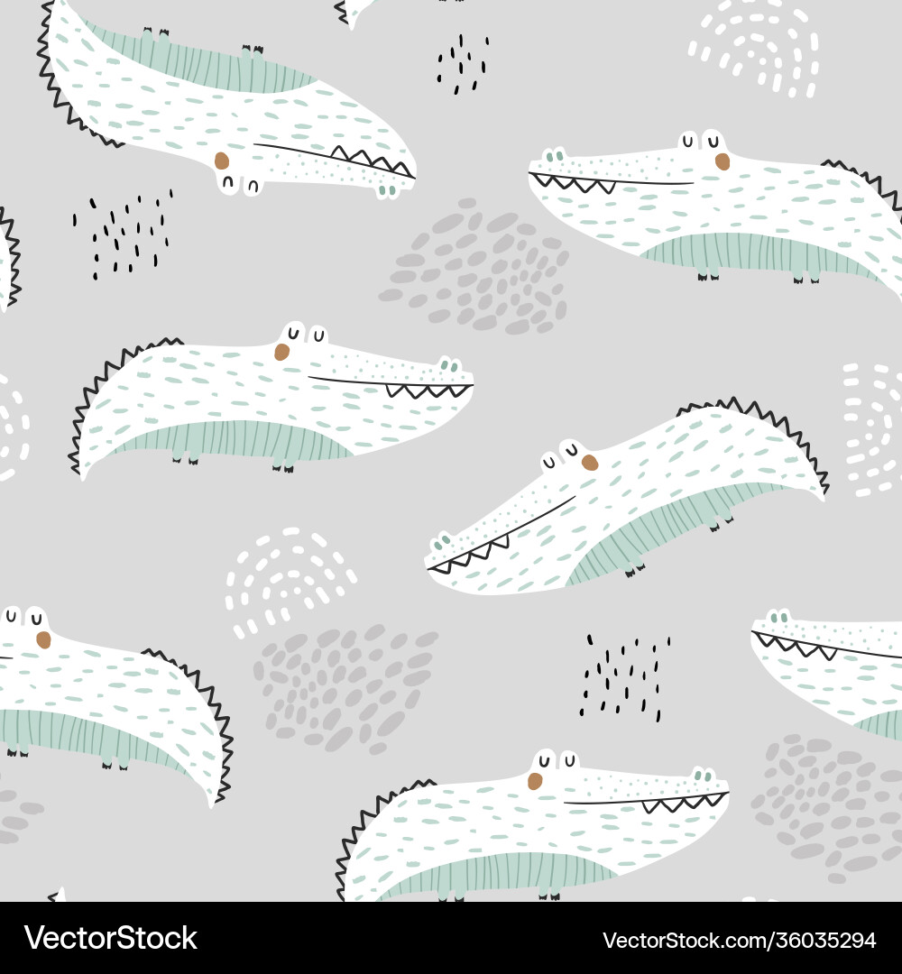 Cute Alligator Pattern Royalty Free Vector Image