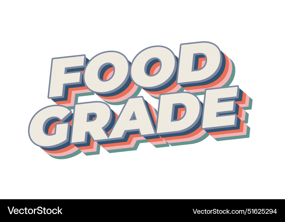 Food grade text effect in 3d style with good Vector Image