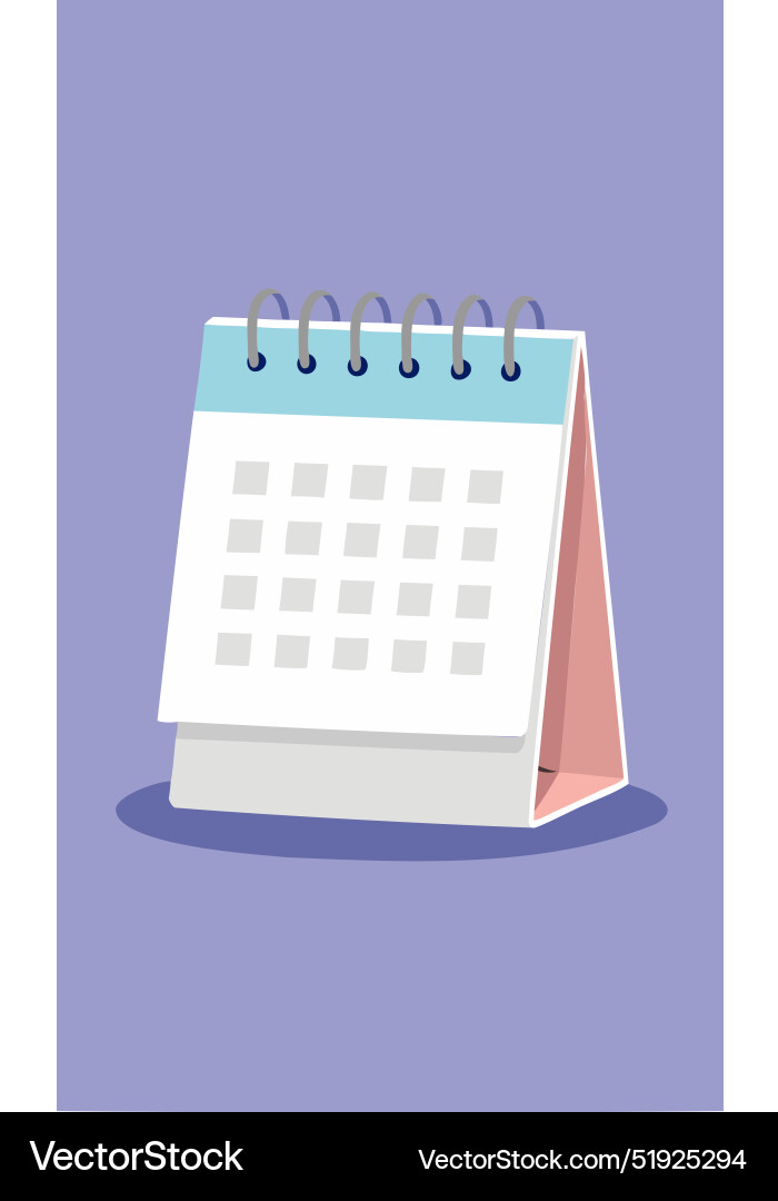 Minimalist white desktop calendar Royalty Free Vector Image