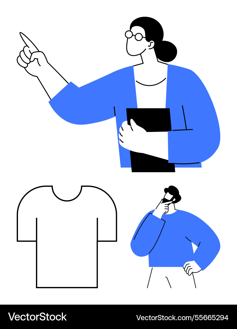 Professional characters thinking teaching Vector Image