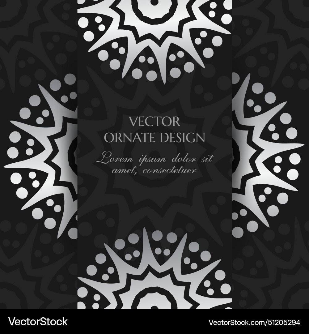 Silver star shape motif square card Royalty Free Vector
