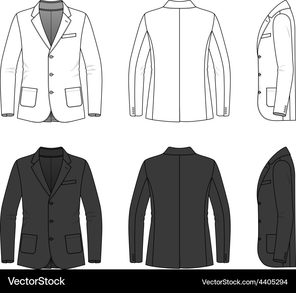 Simple outline drawing of a blazer Royalty Free Vector Image