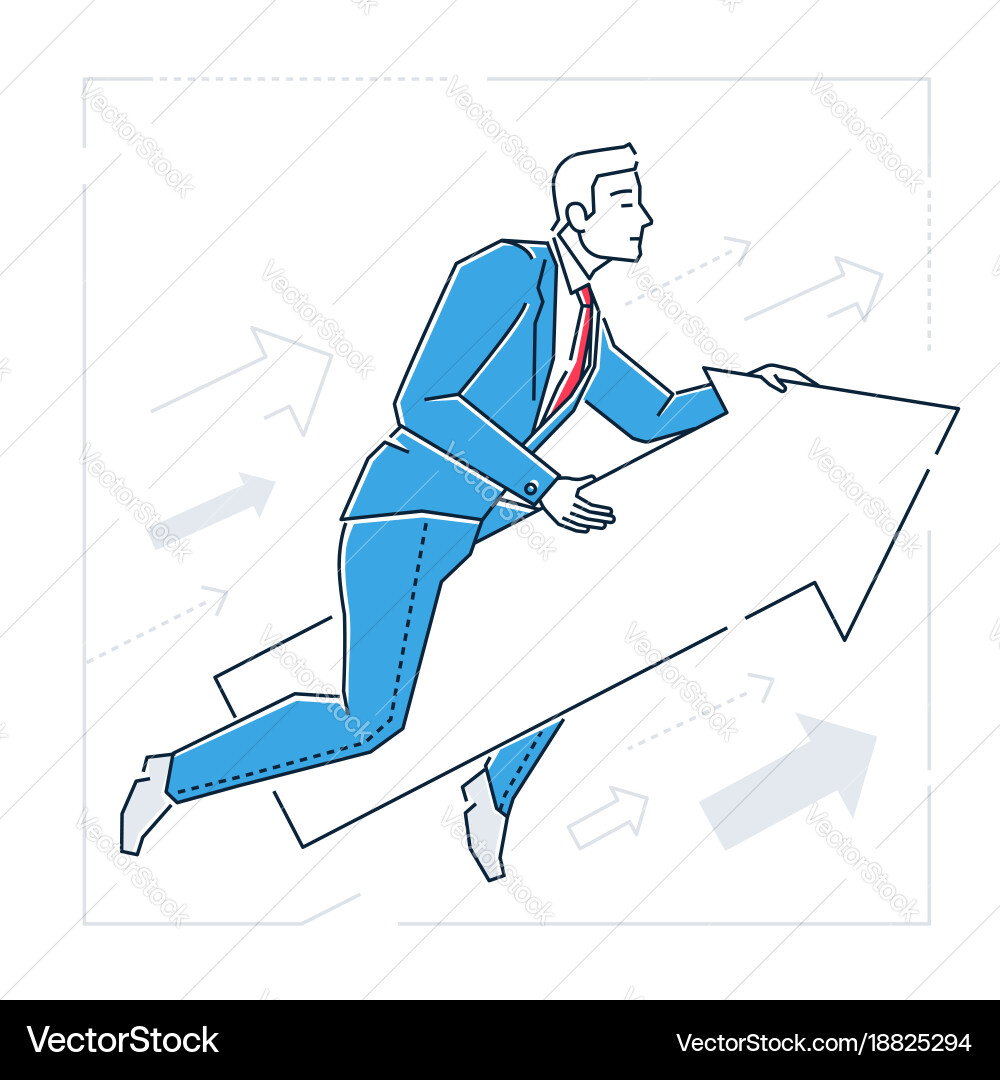 Target setting - line design style isolated Vector Image