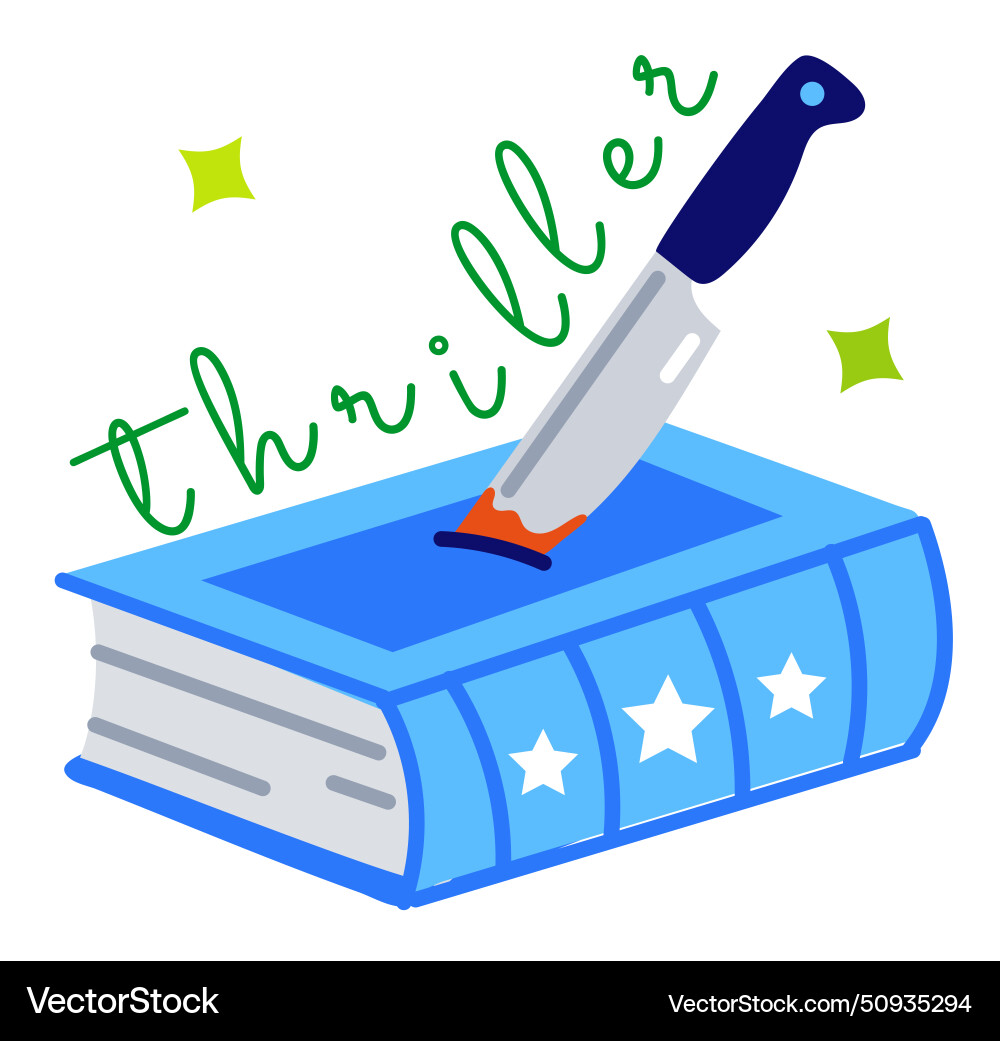 Thriller book Royalty Free Vector Image - VectorStock