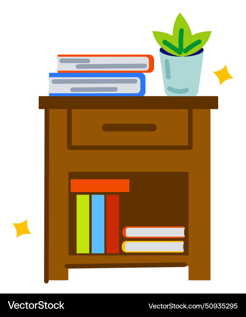 Books table Royalty Free Vector Image - VectorStock