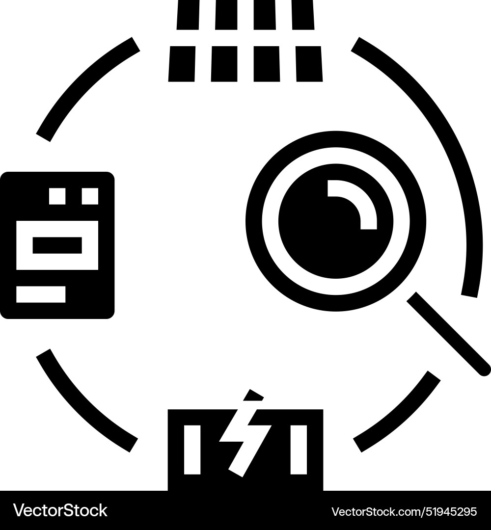 Electricity usage tracking energy glyph icon Vector Image