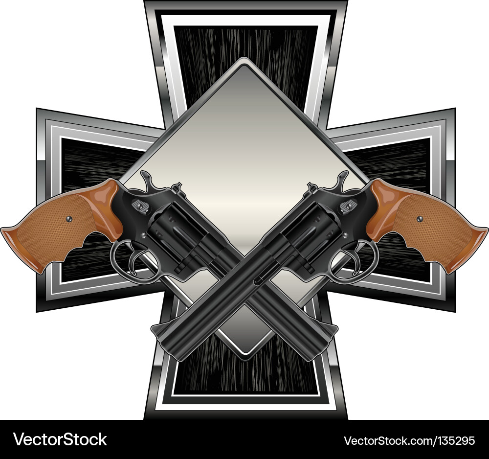 Guns on cross Royalty Free Vector Image - VectorStock