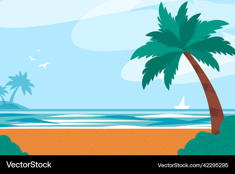 Helllo summer vacation on sea beach Royalty Free Vector