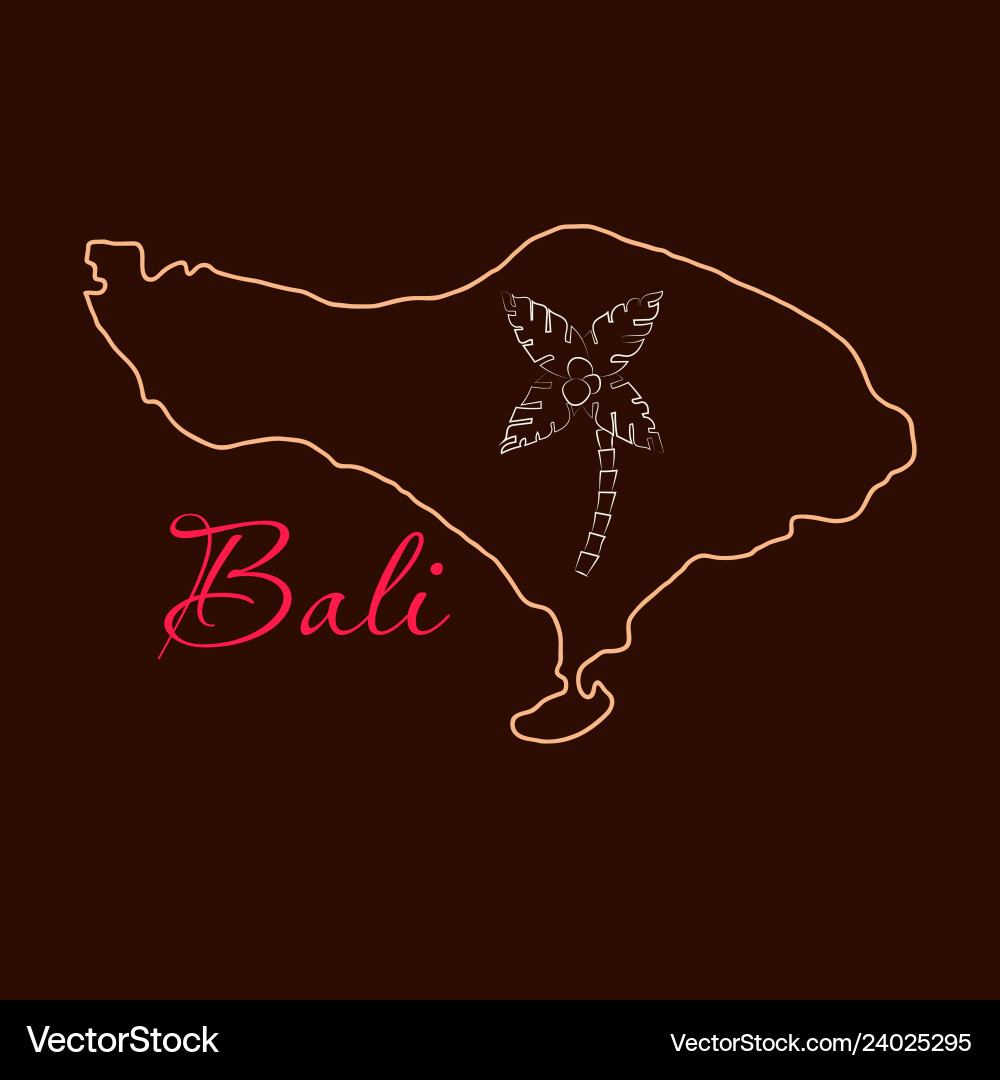 Map of bali thin line Royalty Free Vector Image