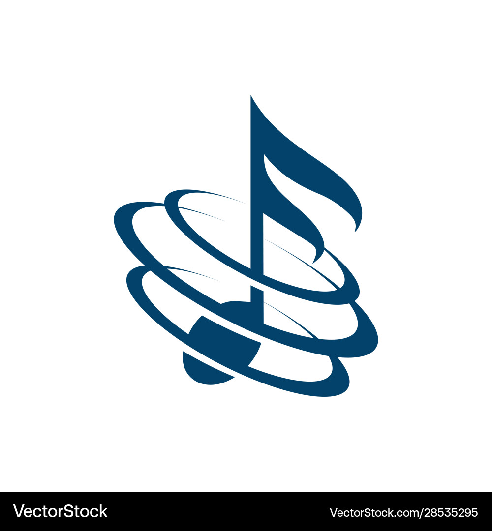 Music notes logo creative abstract key note Vector Image