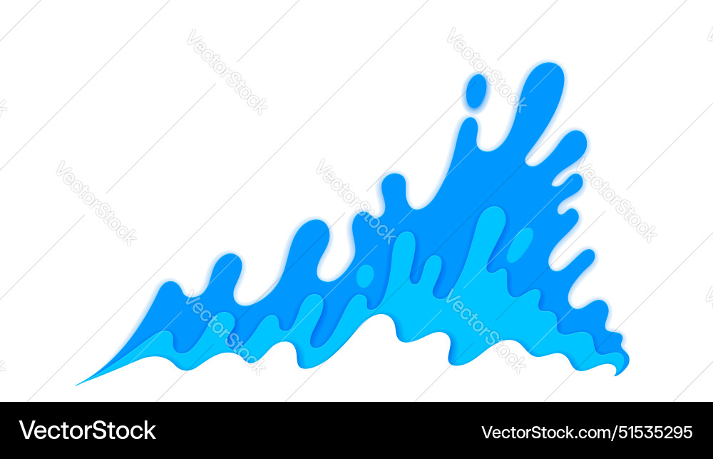 Paper cut water splash 3d liquid splatter Vector Image