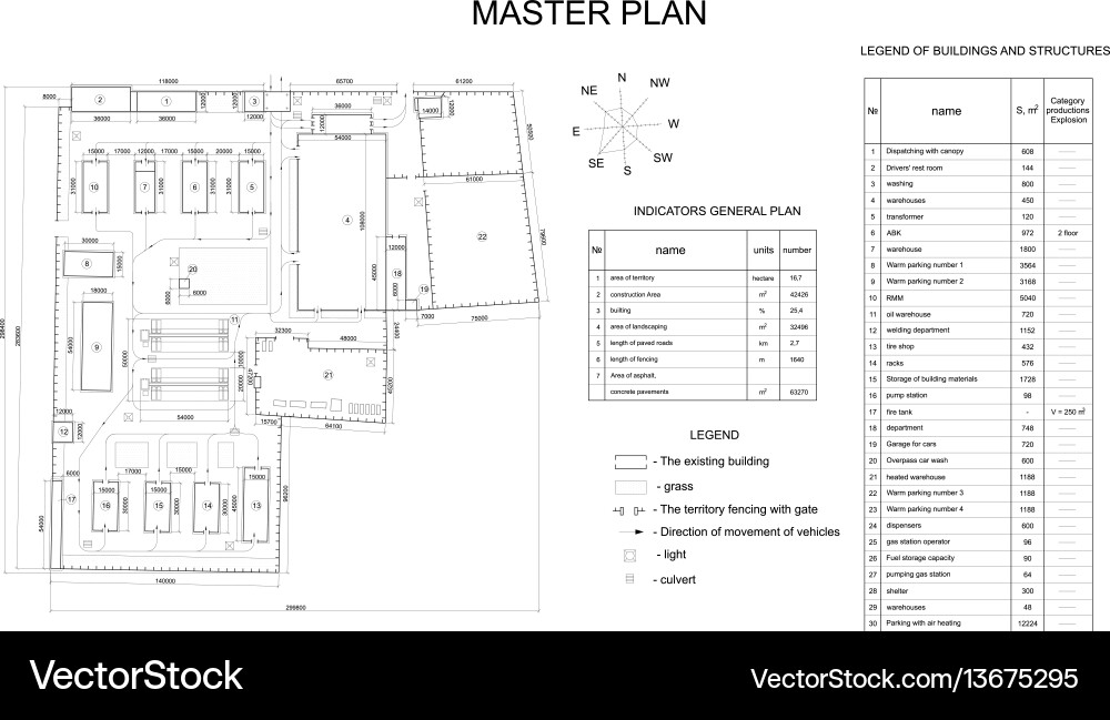 Plan industrial area Royalty Free Vector Image