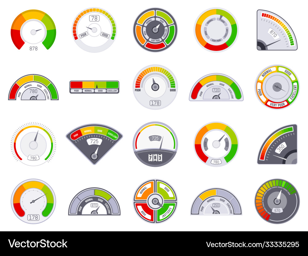 Speedometer Score Icons - Good & Low Vector Image