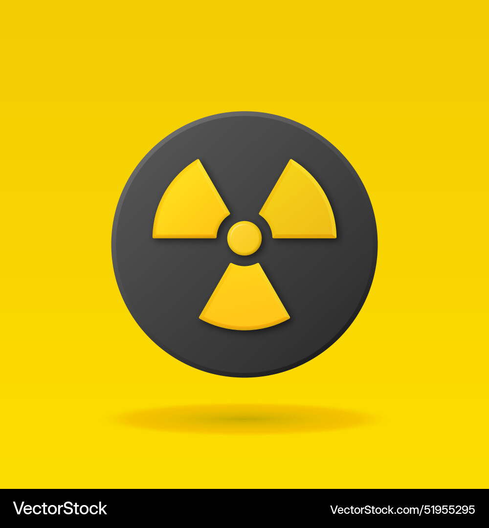 Yellow warning danger nuclear sign black Vector Image