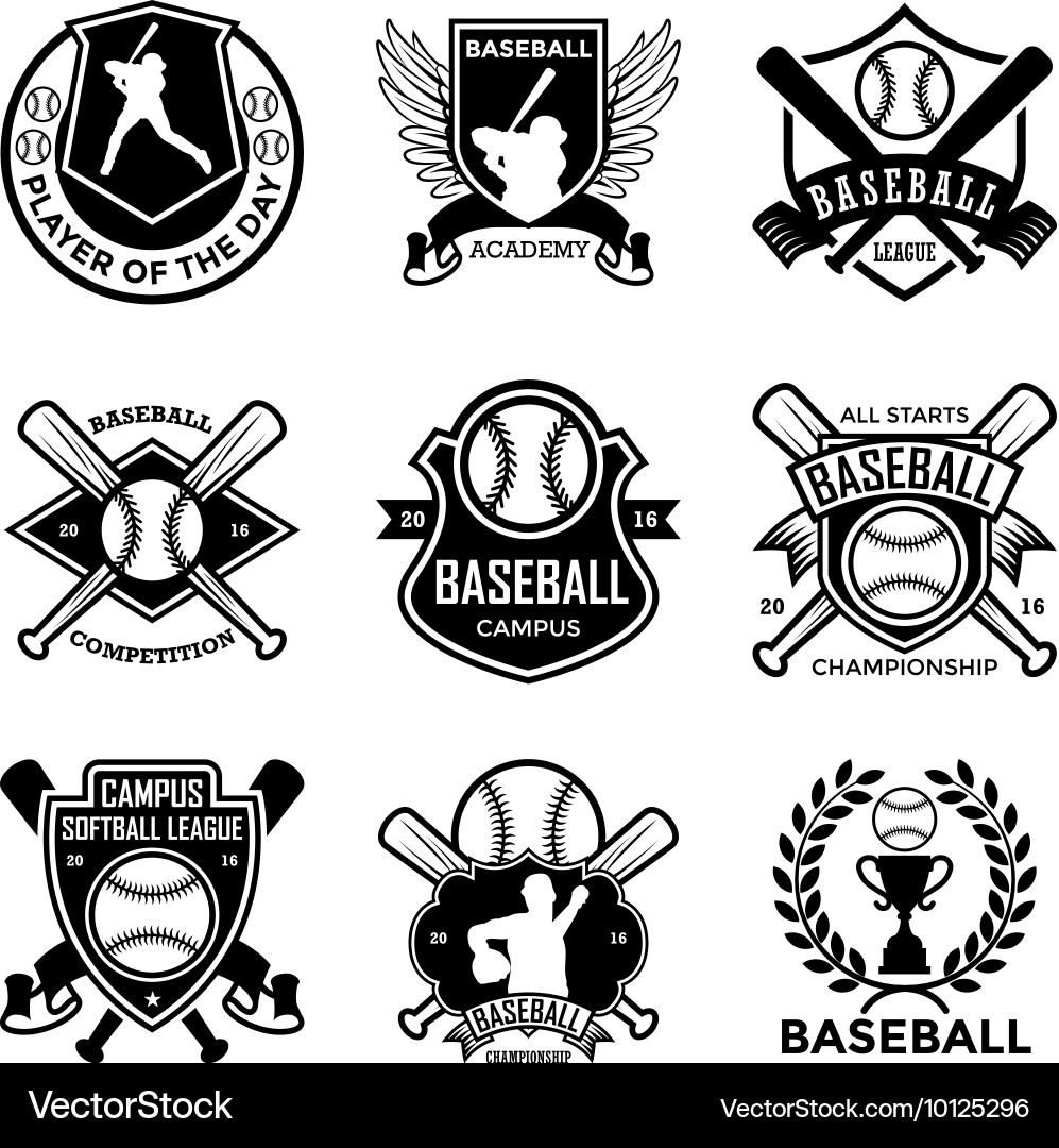 Baseball badges Royalty Free Vector Image - VectorStock