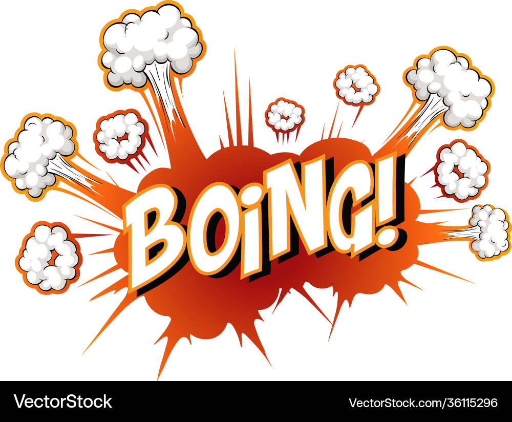 Comic speech bubble with boing text Royalty Free Vector