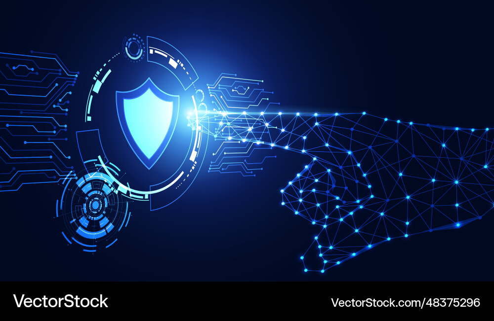 Cyber Security Shield Concept Royalty Free Vector Image