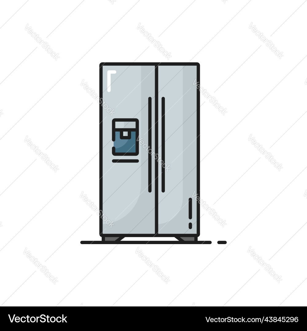 Double fridge refrigerator with side-by-side door Vector Image