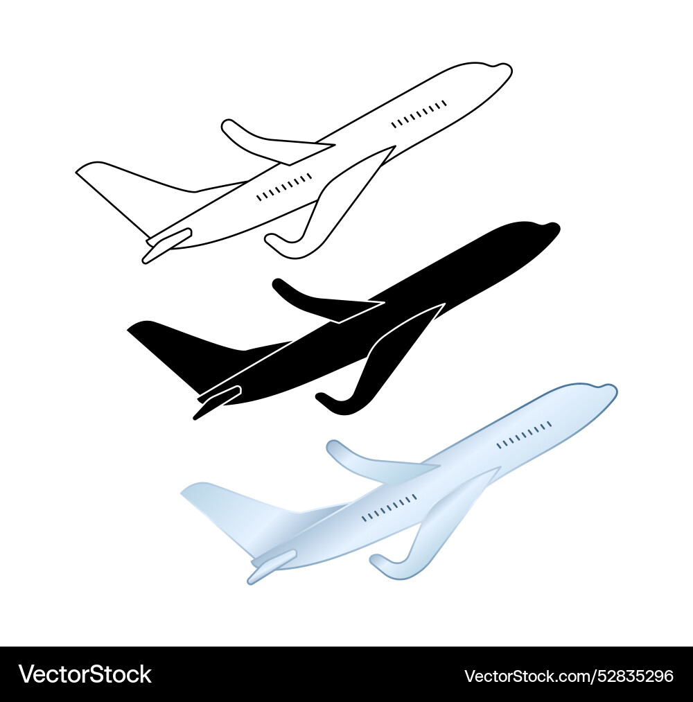 Flying airplane on a white Royalty Free Vector Image