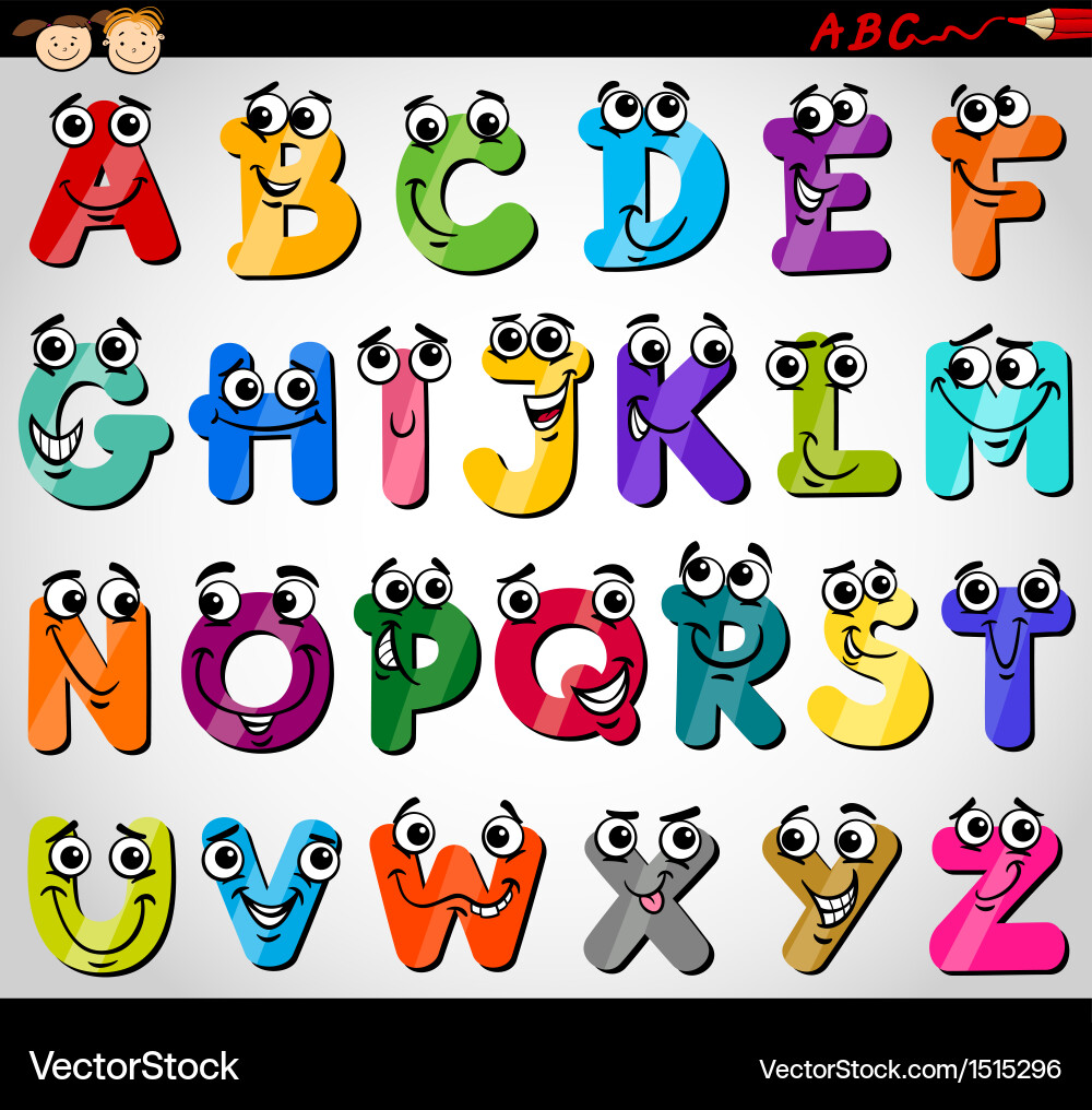 Fun Alphabet Letters for Kids Royalty Free Vector Image