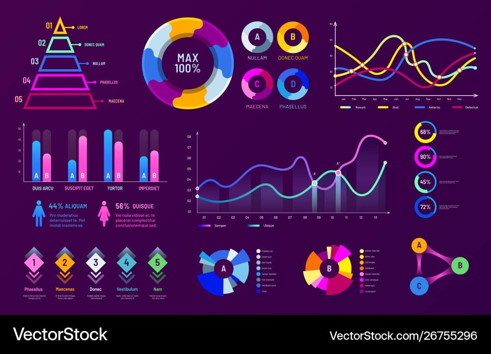 Infografikdiagramme Diagramme Daten Lizenzfreier Vektor