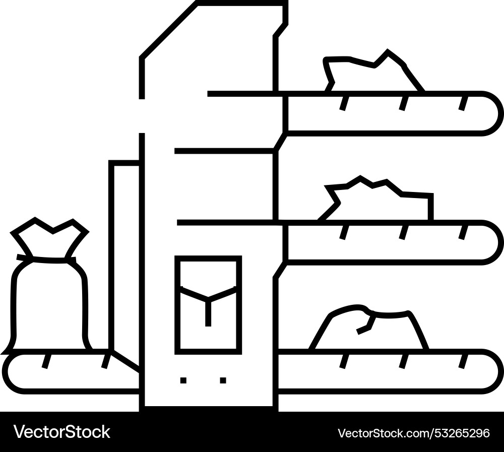 Material recovery facility mrf line icon Vector Image