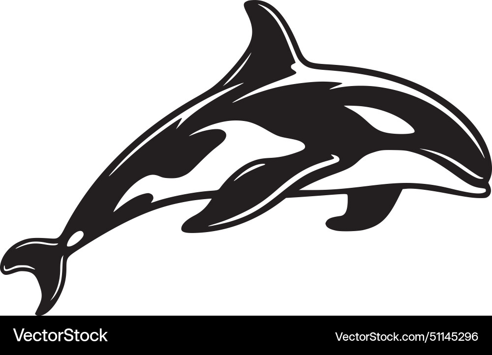 Orca - minimalist and flat logo Royalty Free Vector Image