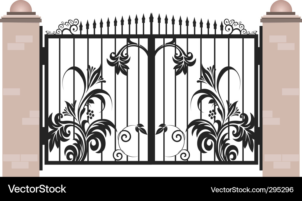 Ornate Floral Gate Royalty Free Vector Image - VectorStock