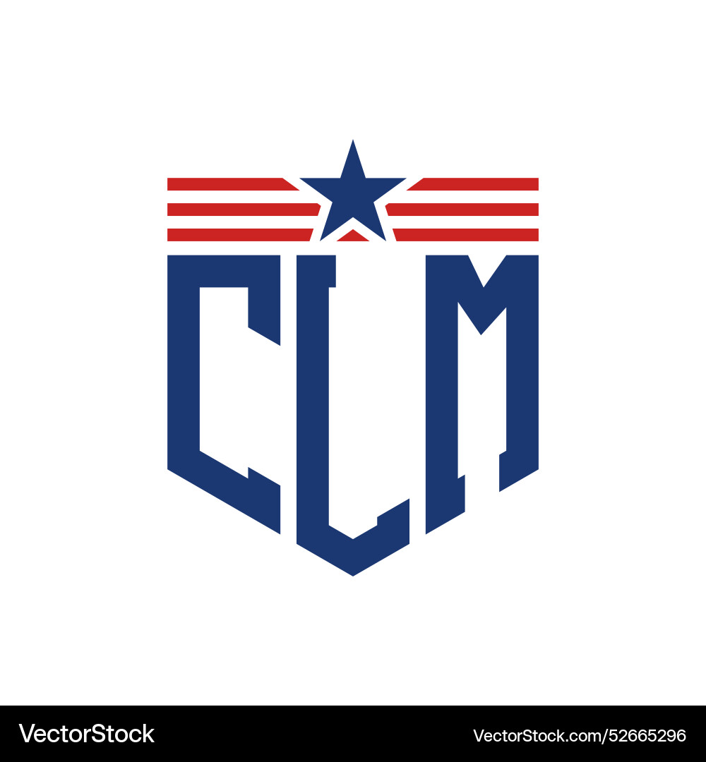 Patriotic CLM Logo - Star & Flag Royalty Free Vector