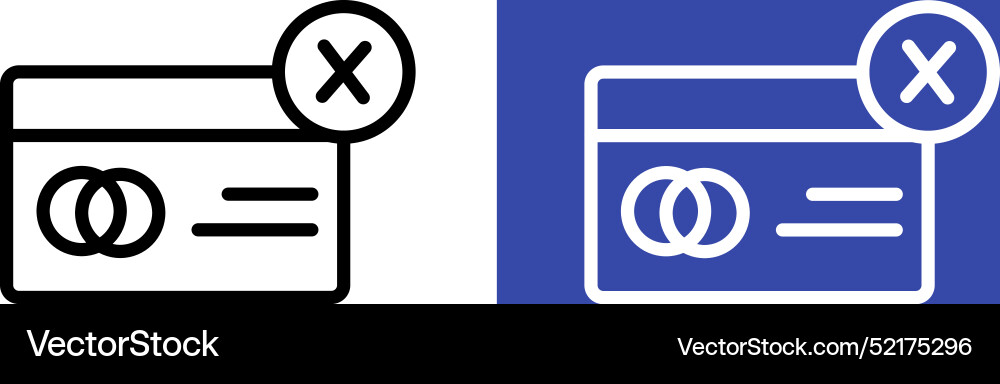 Payment cancel logo sign set outline Royalty Free Vector