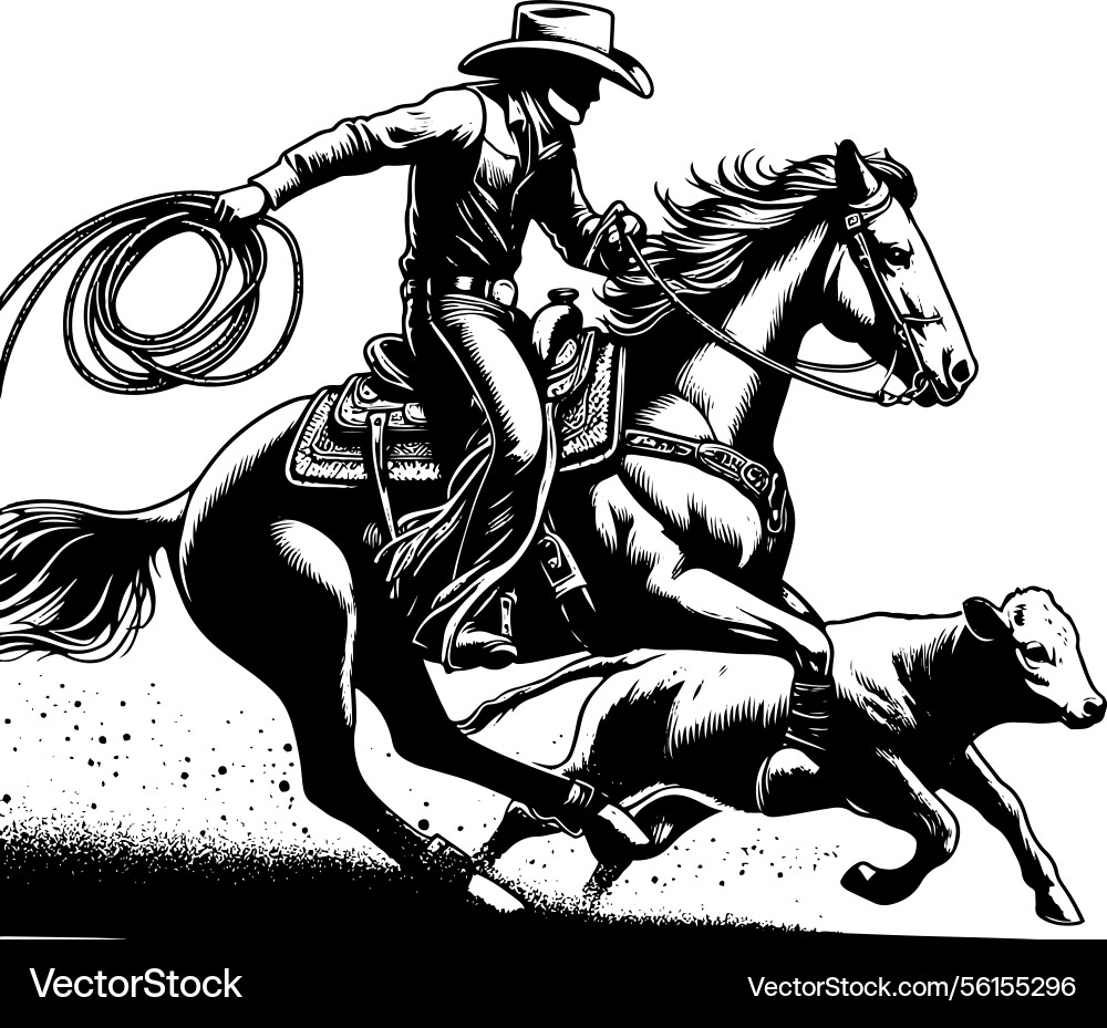 Roping master a rodeo legend Royalty Free Vector Image