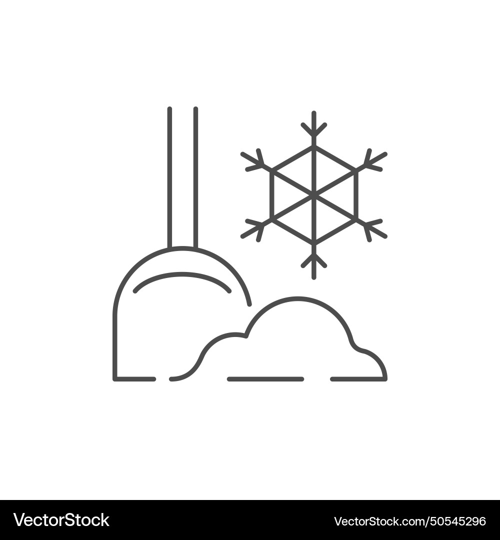 Snow removal line outline icon Royalty Free Vector Image