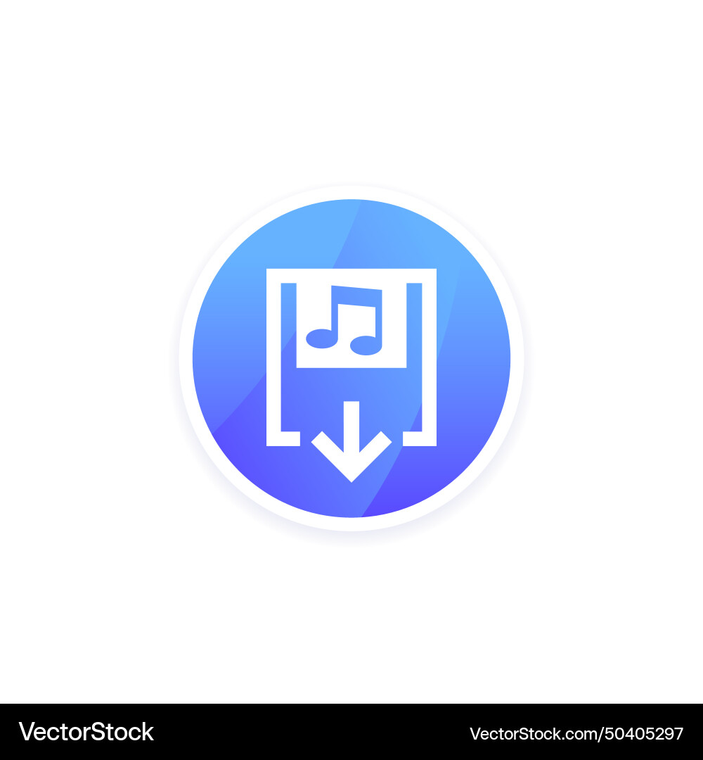 Audio file download icon Royalty Free Vector Image